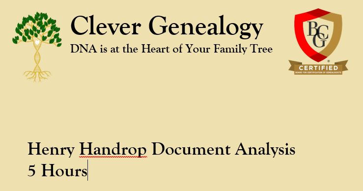 Handrop Sample – 5 Hours – Clever Genealogy